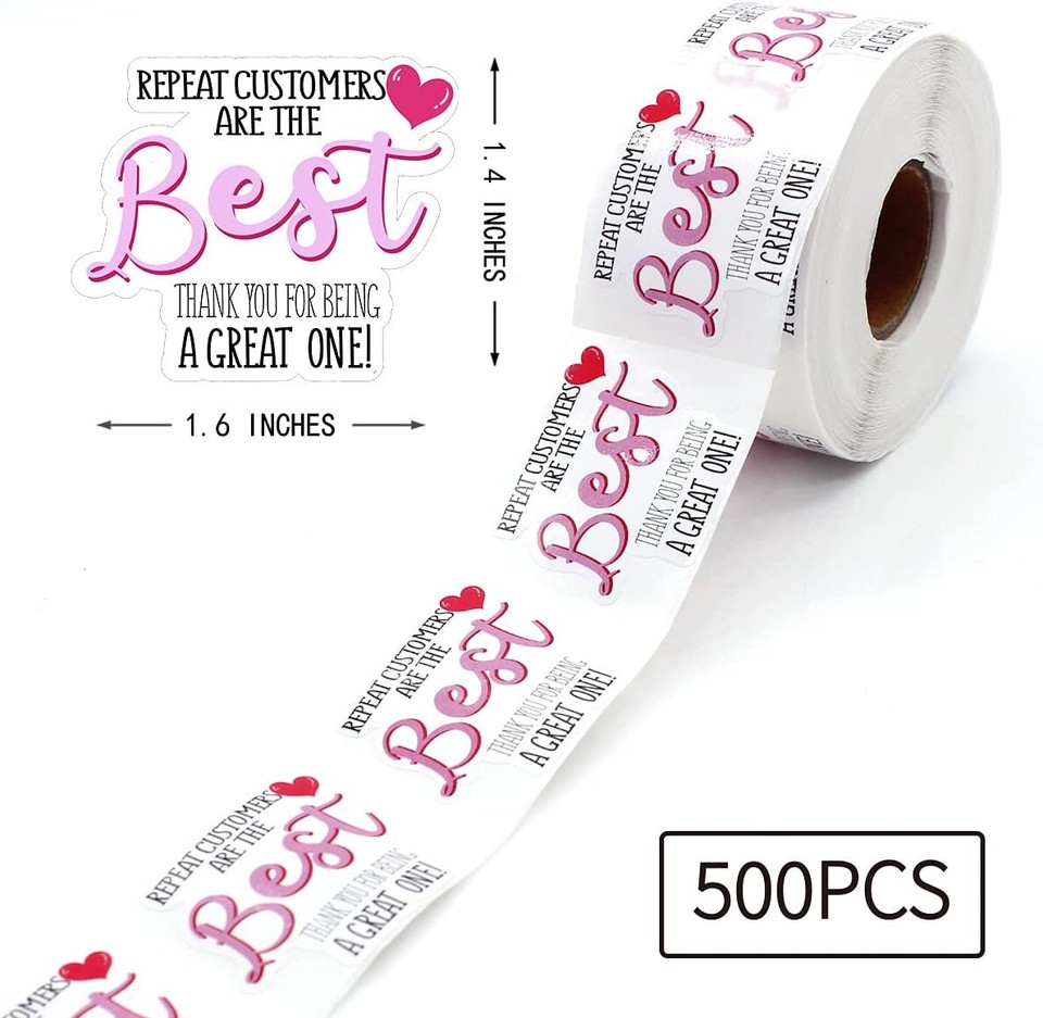 500 Repeat Customers are The Best roll stickers business shop store ...