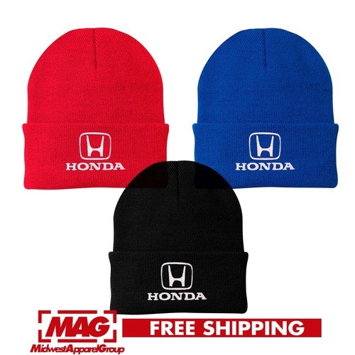 HONDA KNIT CUFFED CAP RED BLUE BLACK Automotive Civic Accord Racing ...