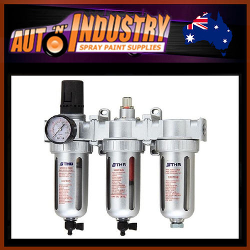 TRIPLE 3 STAGE COALESCING COMBINATION AIR FILTER / REGULATOR ...