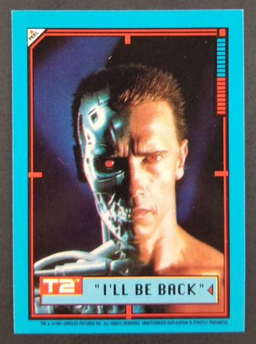 T2 Terminator 1991 Arnold Schwarzenegger Topps Sticker Card #1 (NM) | eBay
