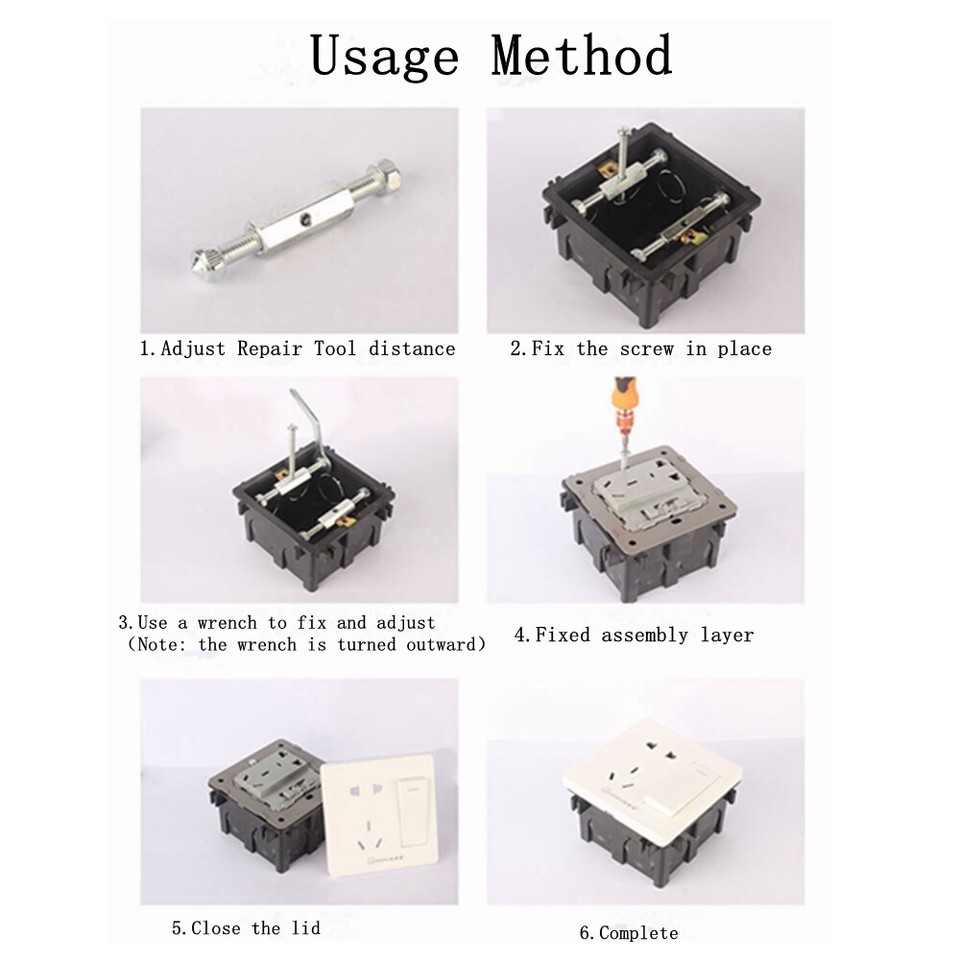 Switch Socket Cassette Screws Support Rod Wall Mount Box Repair Kits ...