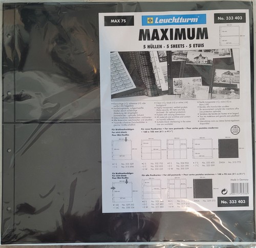 MAXIMUM Stock Sheets MAX7S BLACK 2-pocket 2-sided for Large Items Pkg ...