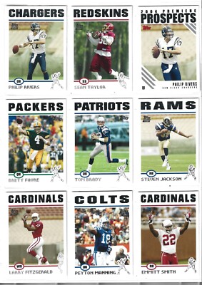 2004 TOPPS FOOTBALL STARTER SET LOT 287/385 w BRADY & RIVERS FITZGERALD ...