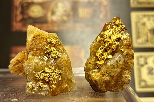2 Gold Ore Specimens 7.3g & 12g Thnmbnails From Ontario Visible Gold D ...