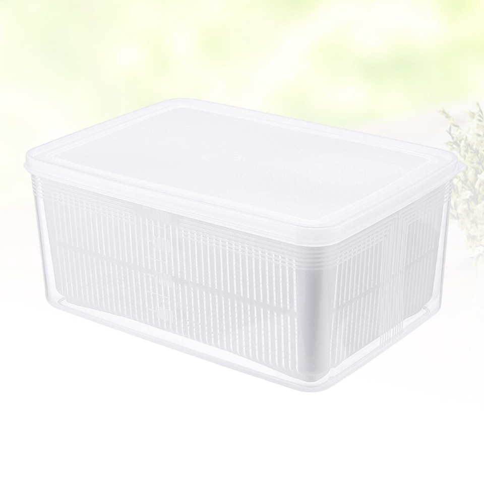 Salad Crisper Kitchen Storage Box Fridge Storage Boxes Fruit Fresh Box ...