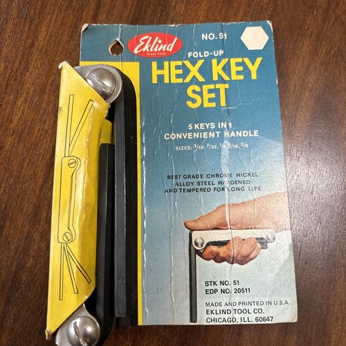 Vintage 1980s EKLIND 20511 No 51, Hex Key Set - Unopened Retail Package ...
