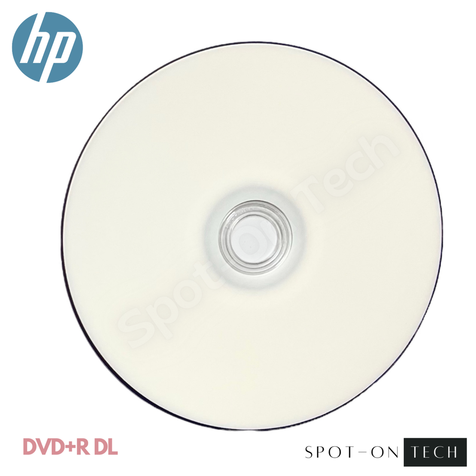 50 HP DVD DVD+R DL 8x Dual Double Layer White Inkjet 8.5GB 240Min 1 pk ...