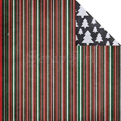 Chalkboard Christmas Stripe 12x12 Scrapbooking Paper - 5pcs | eBay