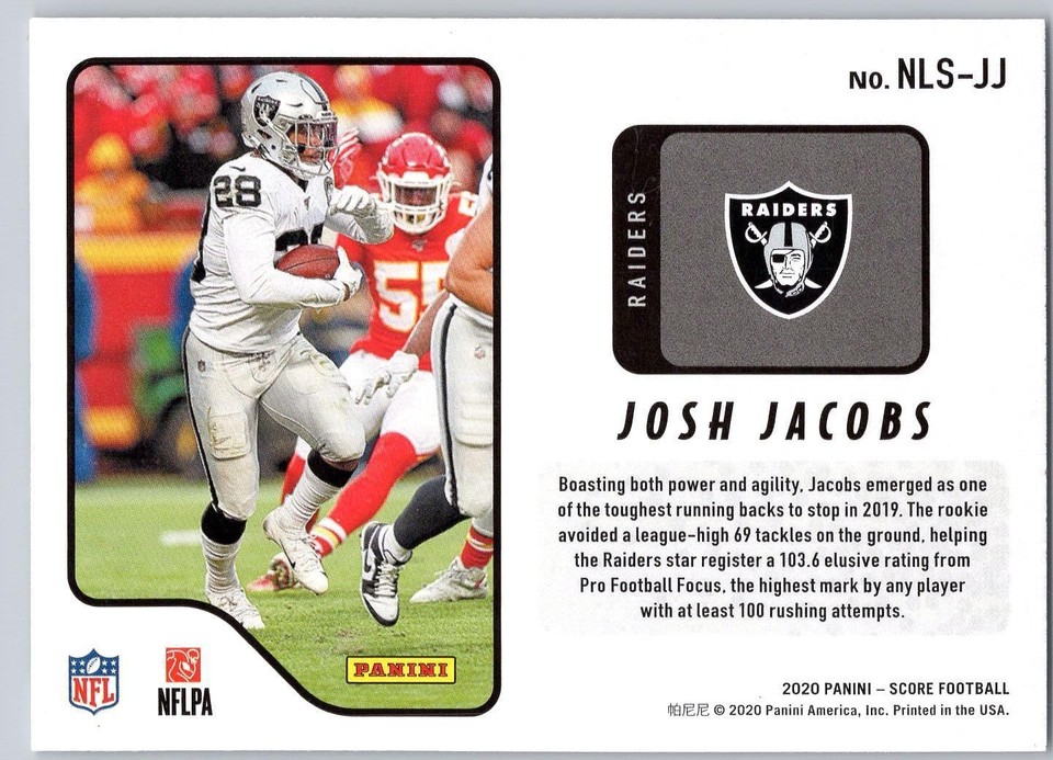 2020 Score #NLS-JJ Josh Jacobs Next Level Stats Oakland Raiders | eBay