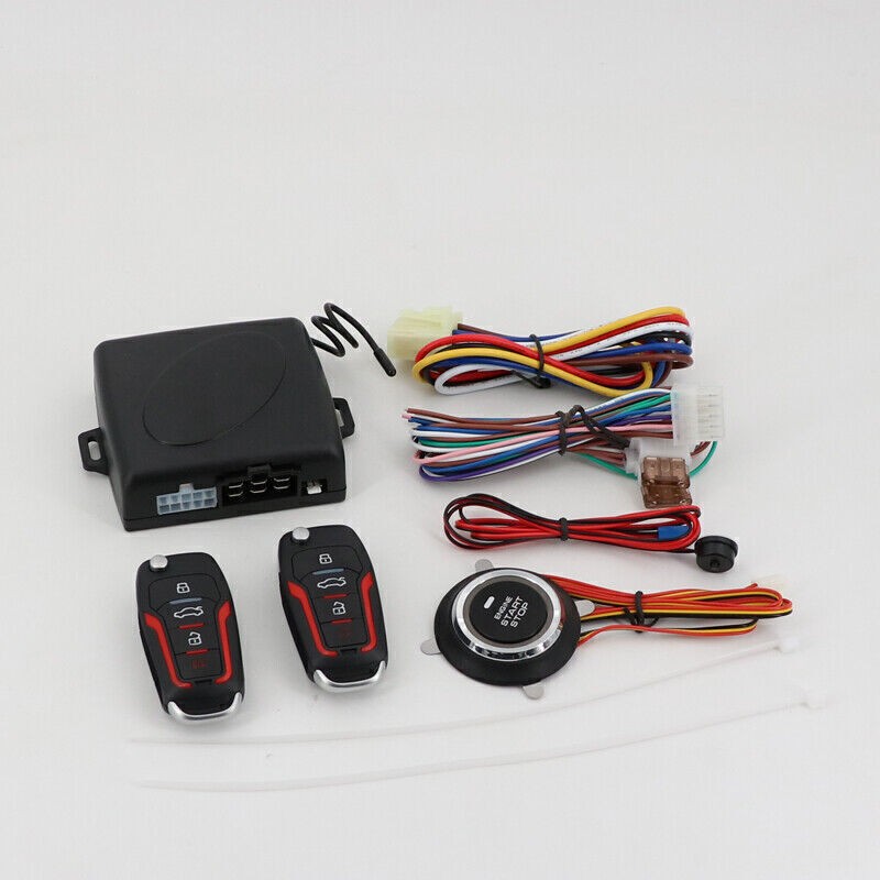 Car Keyless Entry Engine Start Alarm System Push Button Remote Starter ...