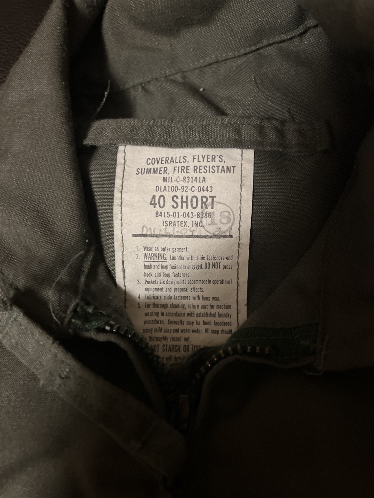 US Military Summer Flyers FLIGHT COVERALLS, Fire Resi… - Gem