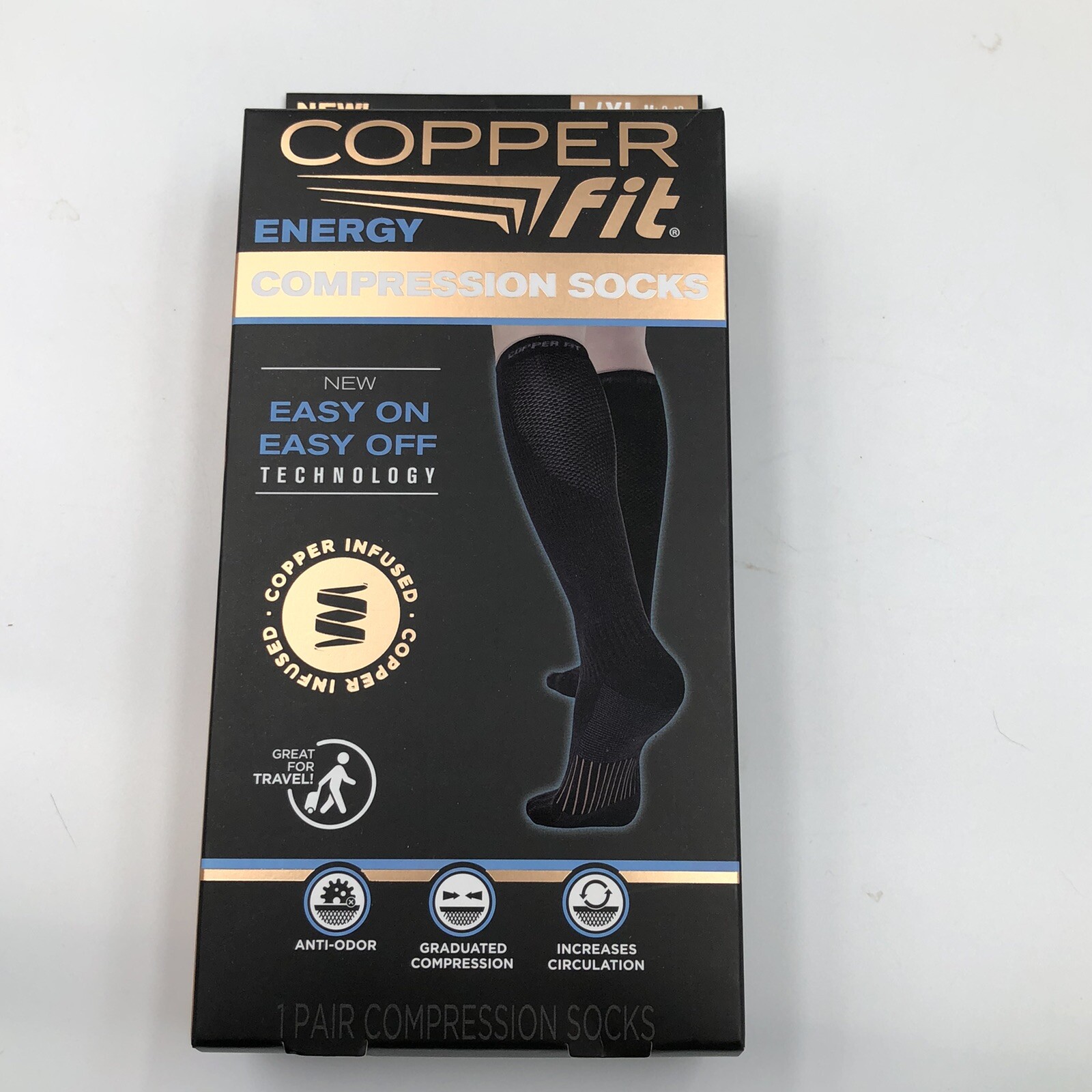 Copper Fit Unisex Easy On Easy Off Compression Socks Large/X-Large New ...