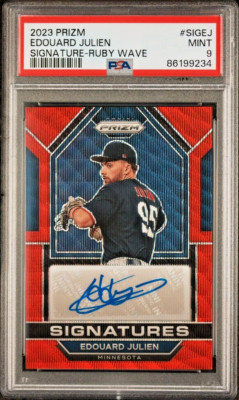 EDOUARD JULIEN 2023 PRIZM SIGNATURE RC [RUBY WAVE AUTO]--PSA 9--P1/NH ...