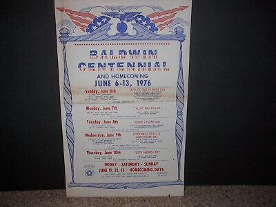 1976 Baldwin ILLINOIS IL Centennial Homecoming Randolph County ILL ...