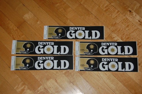 5 USFL DENVER GOLD FOOTBALL VINTAGE DEFUNCT LOGO BUMPER STICKERS | eBay