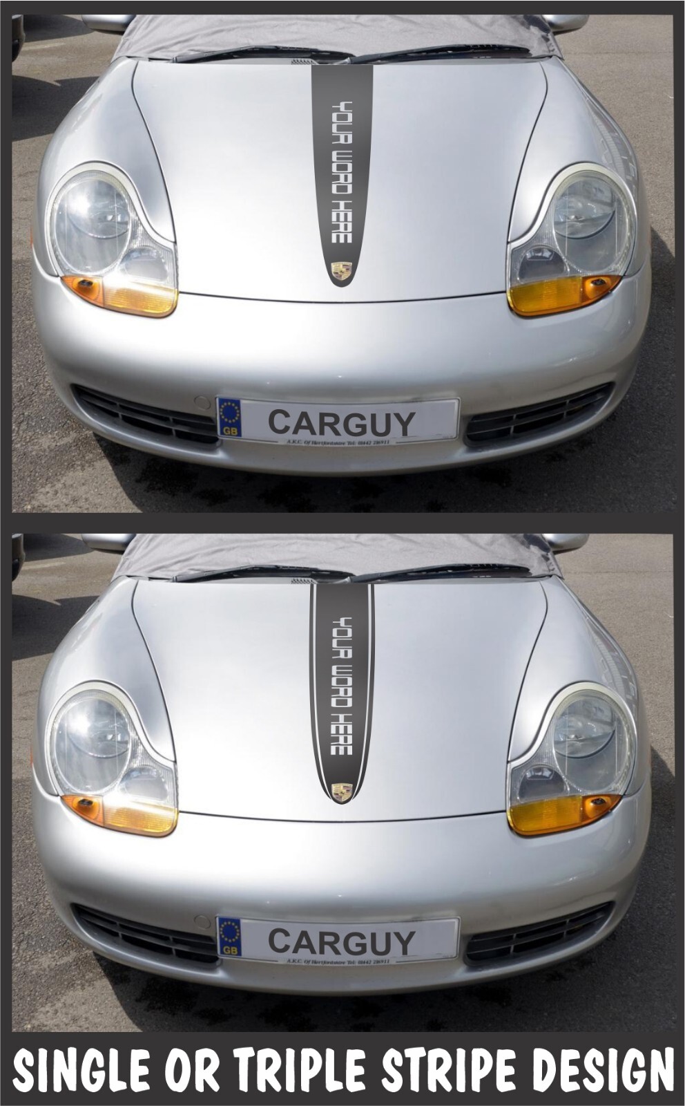 Racing Hood Stripe for all Porsche Boxsters 986 Models - Two Designs | eBay