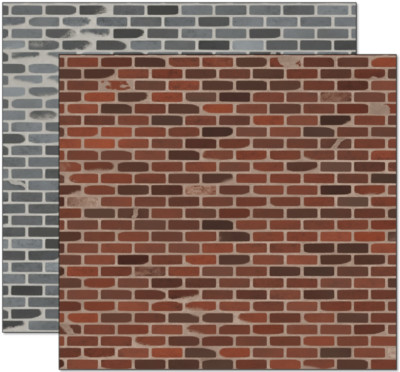 Red / Grey Brick Paper Oo Gauge 1:76 Model Railway twosided A2 Card ...