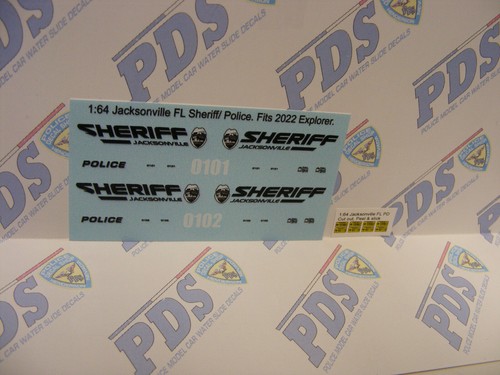Jacksonville FL PD Sheriff K9 1:64 Water Slide Decals All NEW Look for ...