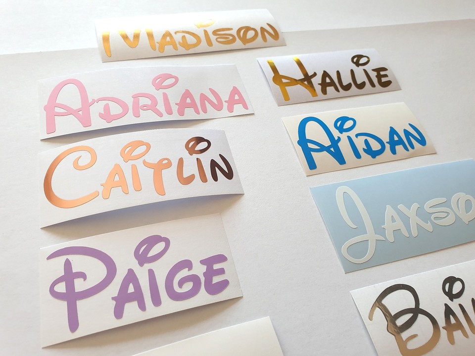 Personalised Disney Name Sticker - Vinyl Water Bottle Box Case Cup ...