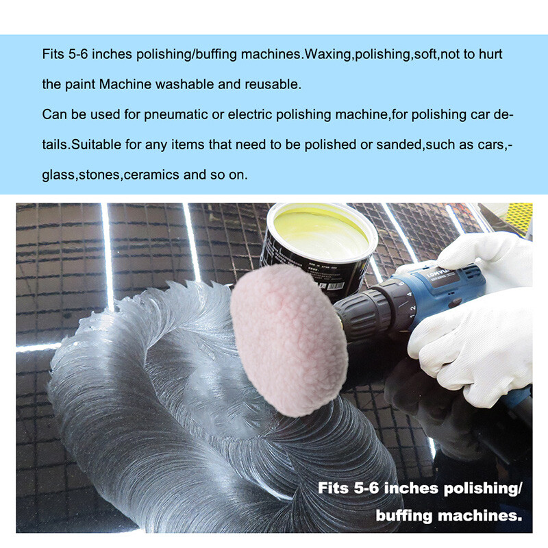 5 6 inch Car Microfiber Polisher Bonnets Polishing Pads Wax Wash Buffer ...