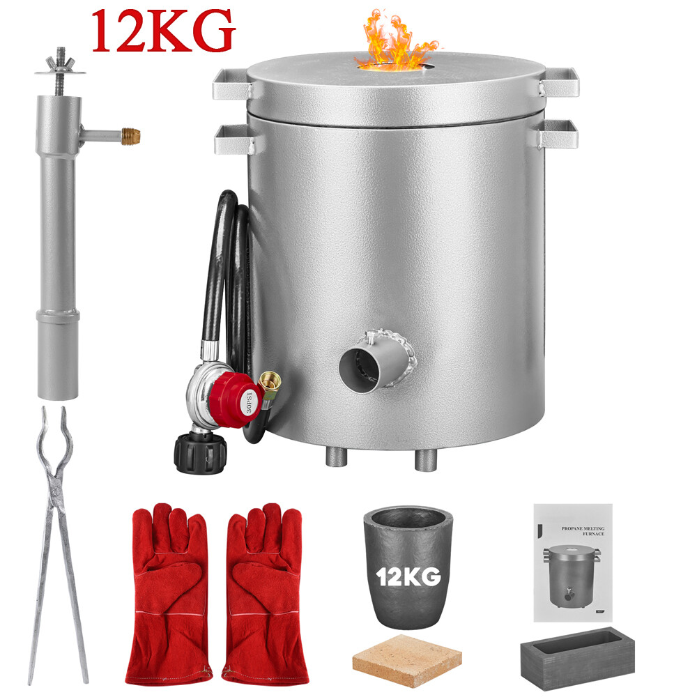 12KG Gas Metal Melting Furnace Kit Propane Forge 2700℉ with Crucible ...