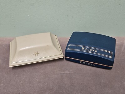 2 Vintage Watch Box Cases Hamilton Thinline & Bulova Cases Only | eBay