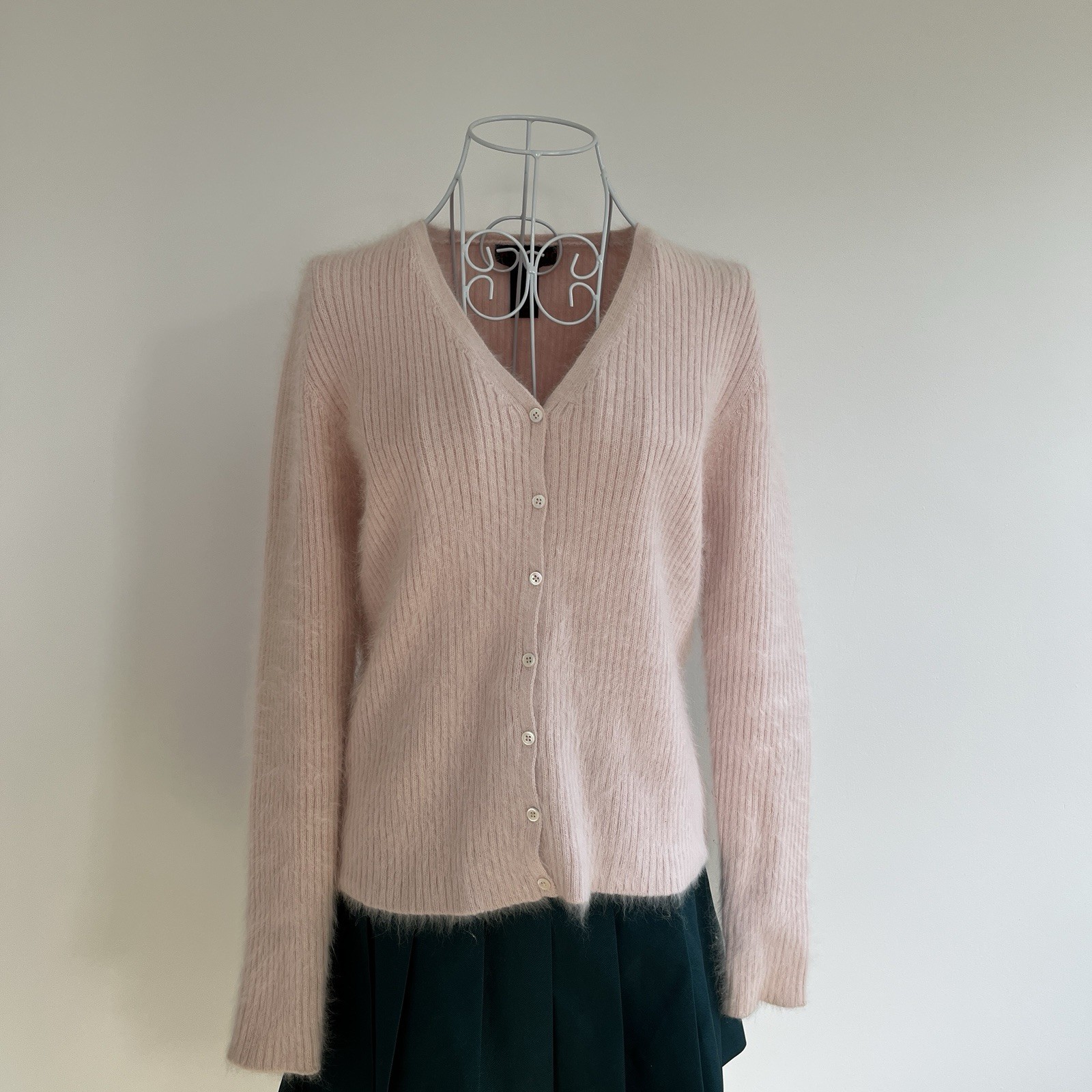 Ralph Lauren 90s 2000s VTG Pink Button Sweater M Ango… - Gem