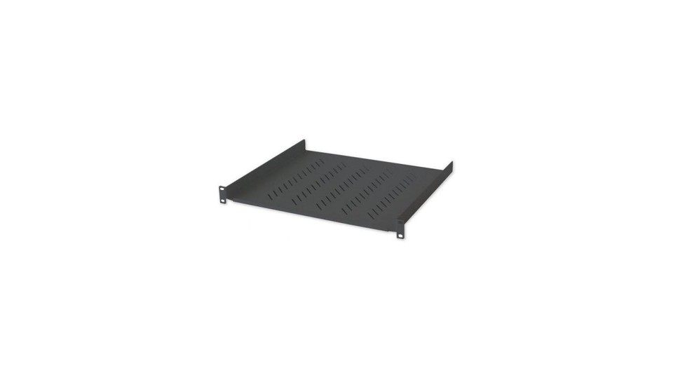 Półka 1U 400mm rack 19, 2 pkt mocowania, perforowana czarna | eBay