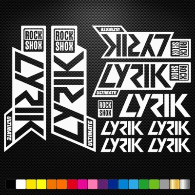 ROCK SHOX LYRIK KIT Vinyl Decals Stickers Sheet Bike Frame Cycle ...