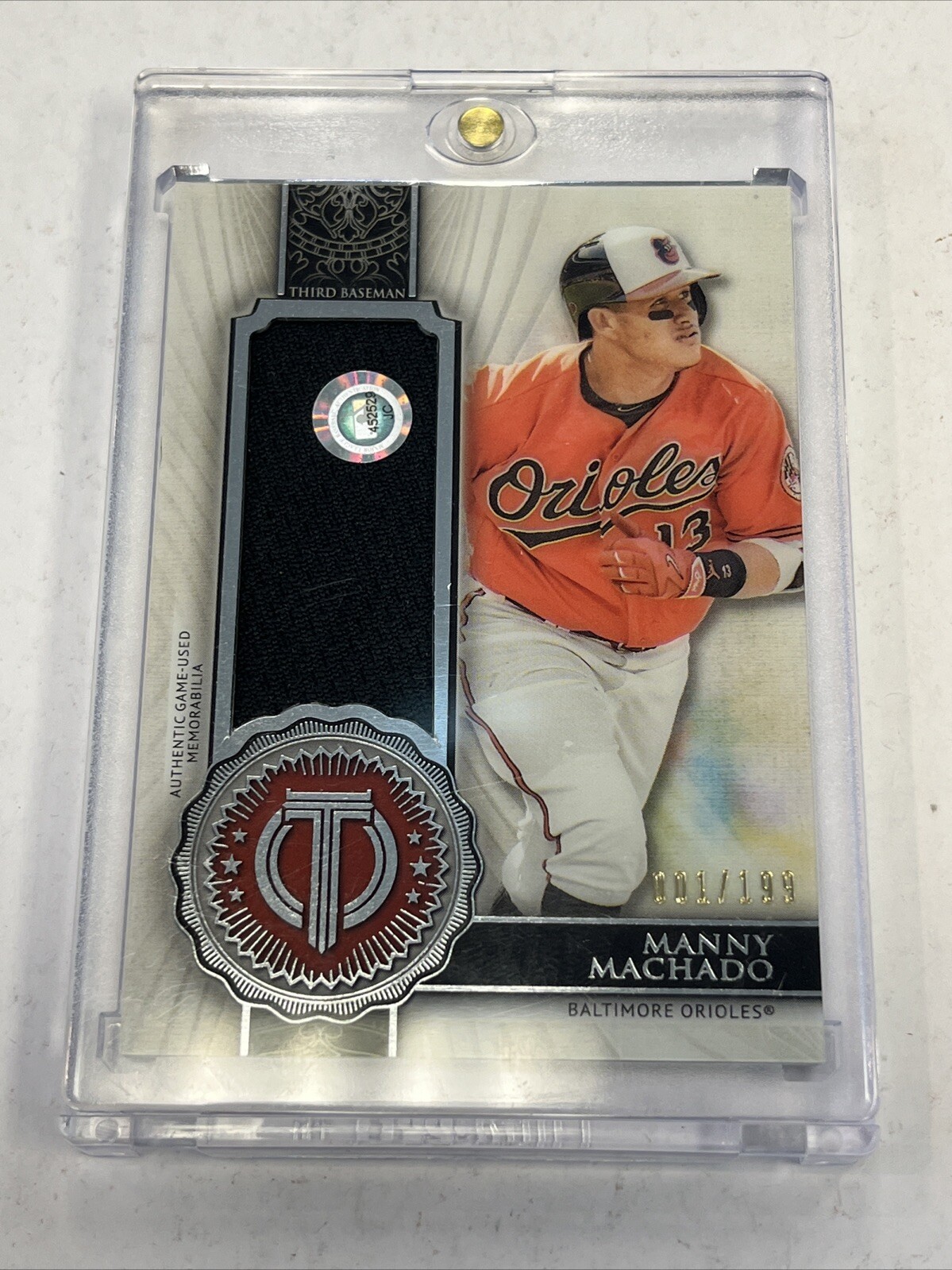 2017 Topps Tribute Manny Machado Stamp of Approval Patch Orange Patch ...
