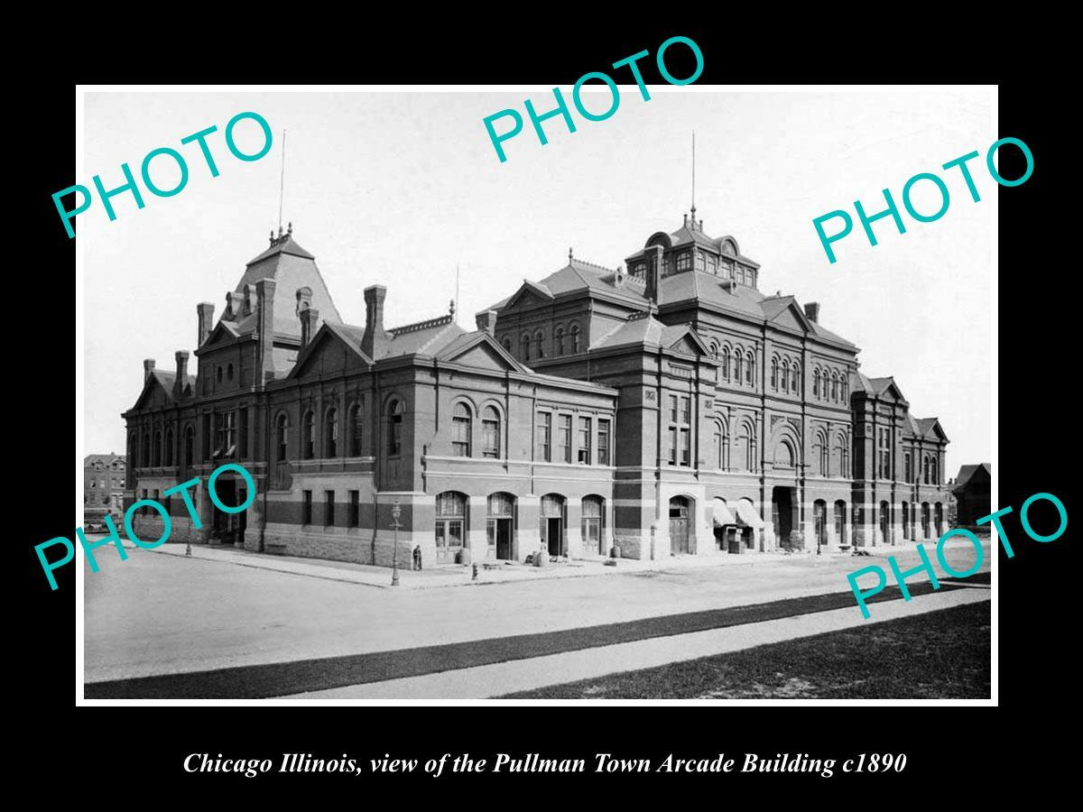 OLD POSTCARD SIZE PHOTO OF CHICAGO ILLINOIS THE PULLMAN ARCADE BUILDING ...