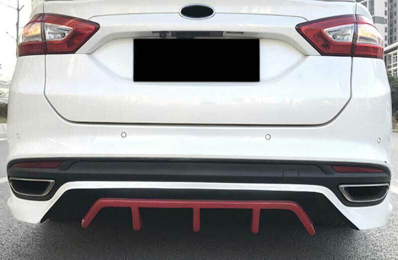 For Ford Mondeo Fusion 2013-2020 White+Red Rear Bumper Diffuser Lip ...