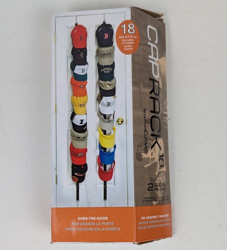 Perfect Curve CAP RACK Holds 18 Baseball Hats Visors Door Hanger Holder ...