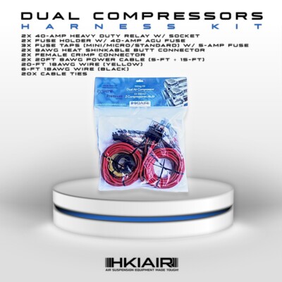 Dual Air Compressor Wiring Harness - Air Ride Suspension 444 480 585 ...