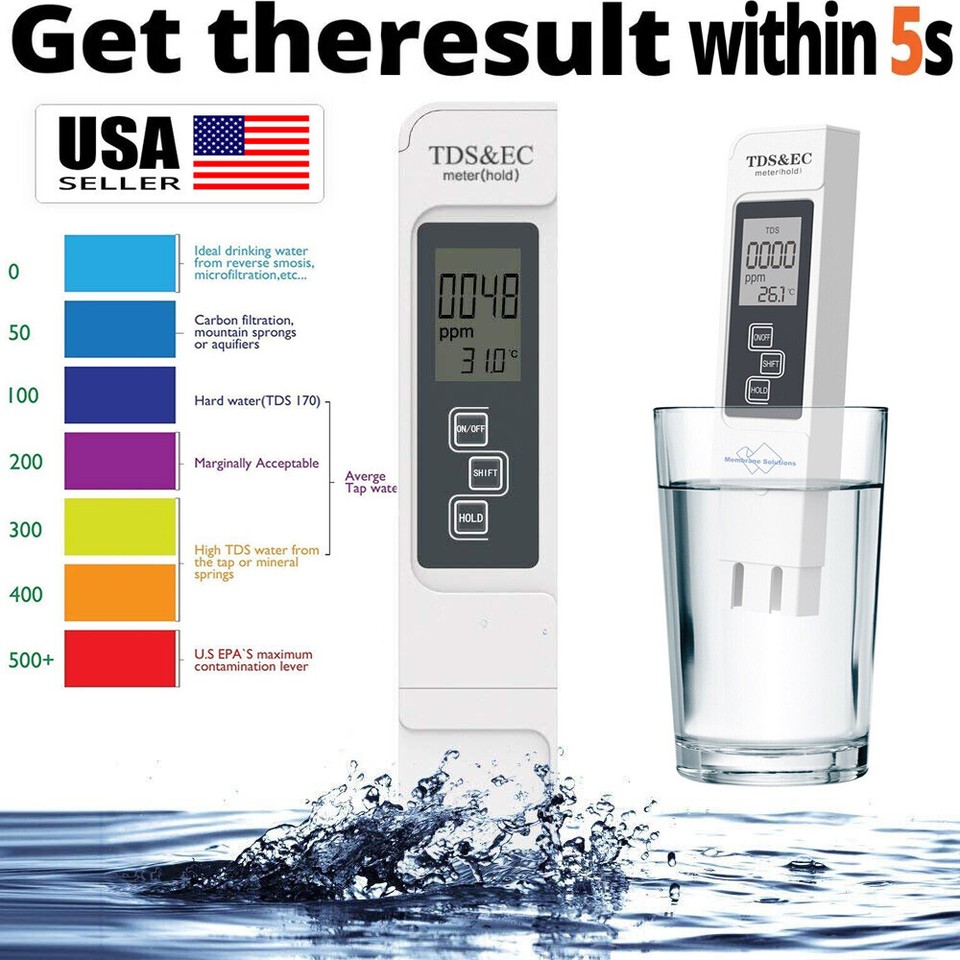 TDS3 PPM Meter Digital Tester Home Drinking Tap Water Quality Purity ...