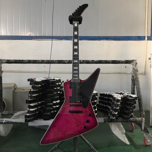 6-Strings Purple Explorer Electric Guitar Solid Body Black Hardware HH ...