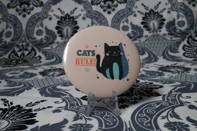 Cat Button - 2.25 Inch Round Pinback - Cute Cat Lover Gift, Kitty Badge ...