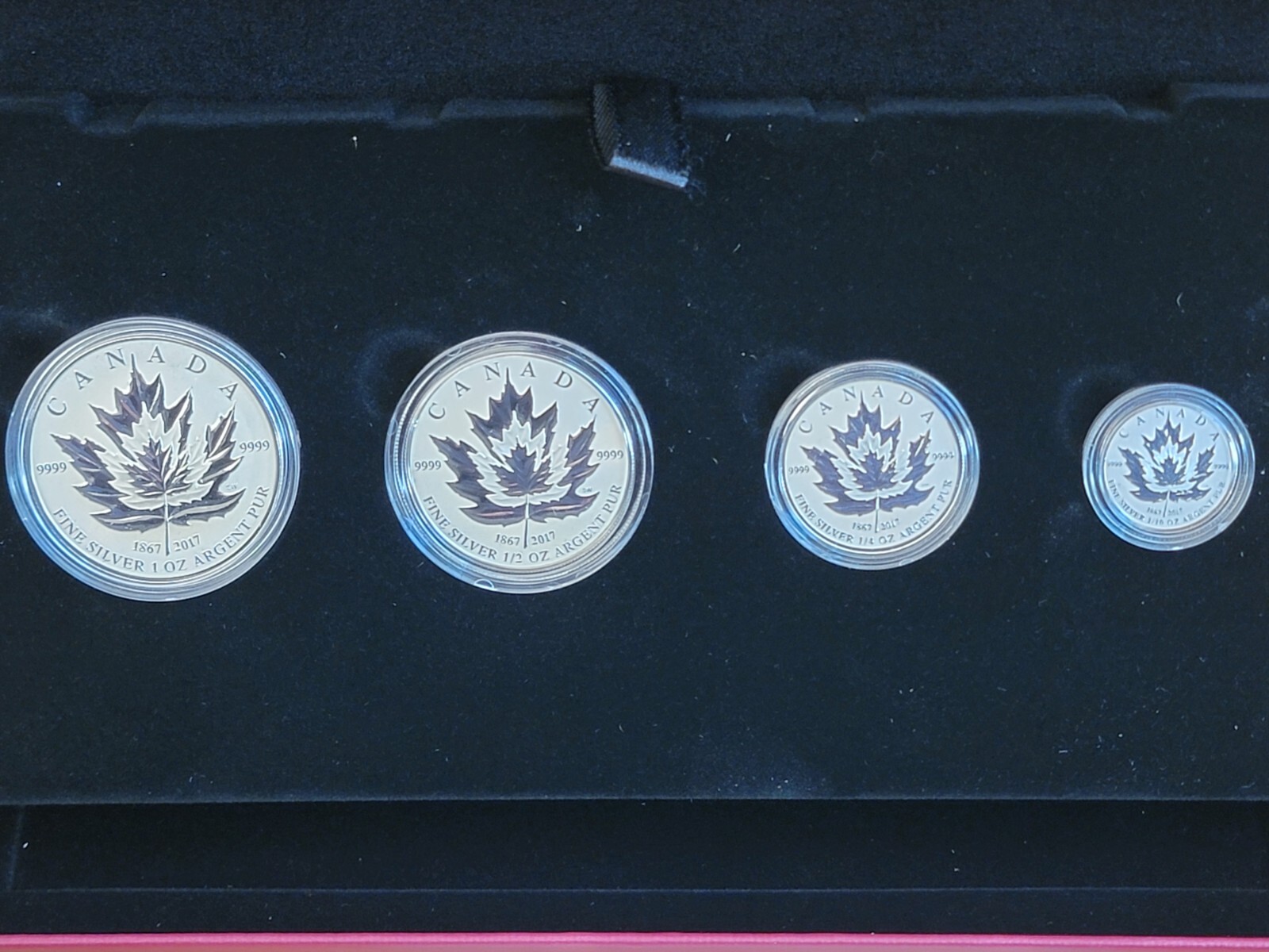 2017 Canada .999 Silver Maple Leaf 4 Coin Fractional Set OGP & COA ...