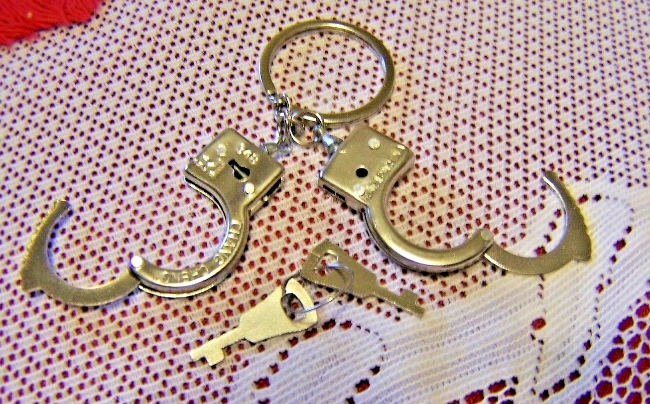 Mini Working HAND CUFF Handcuffs Keychain Keyring WITH Keys | eBay