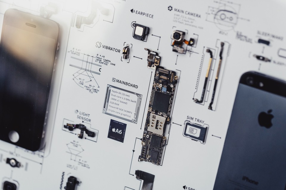Disassembled iPhone Teardown With Frame, Deconstructed iPhone Art ...