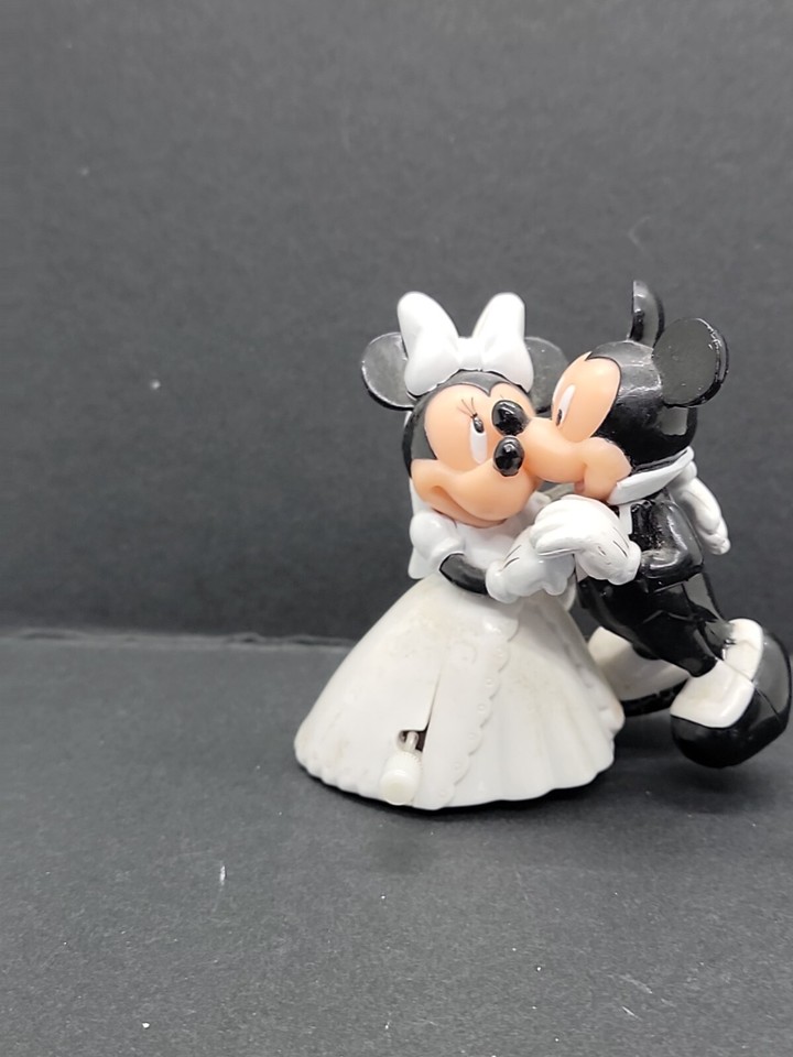 Disney Mickey & Minnie Mouse Wedding Cake Topper Dancing Wind-up Toy ...