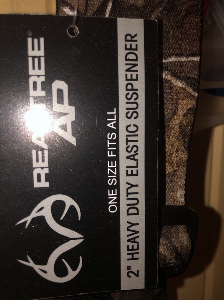 Realtree Camo Suspenders, 2" Wide, One Size Adjustable Claw Clip NWT ...