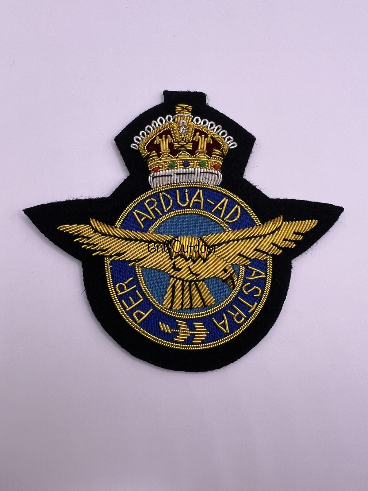 King’s Crown RAF Blazer Badge Royal Air Force Embroidered Bullion Wire ...