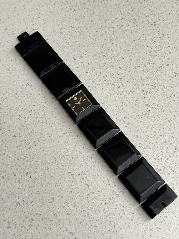 Tory Burch Robertson Gold & Black Square Bracelet Watch | eBay
