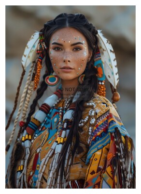GORGEOUS YOUNG NATIVE AMERICAN WOMAN IN TRADITIONAL CLOTHING 5X7 ...