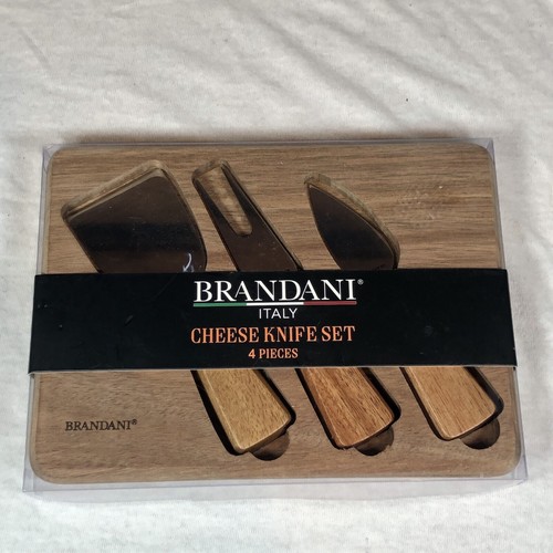 Brandani Italy Acacia Wood Cheese And Knife Set 8" X 6" New | eBay