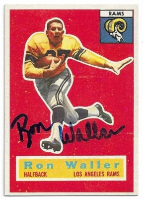 RON WALLER 1956 Topps Signed Autographed card #102 Los Angeles Rams COA ...