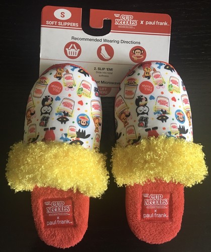 CUP NOODLES RAMEN PAUL FRANK SLIPPERS -Sz S 5/6- SOFT COLORFUL RELAXED ...