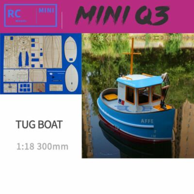 DIY Q3 Mini Tug 1:18 Harbor Tug 300 Mm RC ABS Wooden Ship Model Kit | eBay