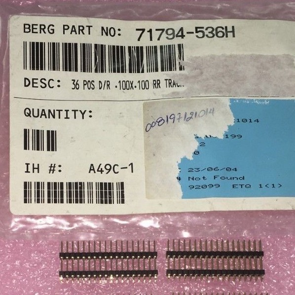 (2 PIECE LOT) 71794-536H, FCI-BERG HEADER, 2 ROWS, 36POS, 1C, 450, SH ...